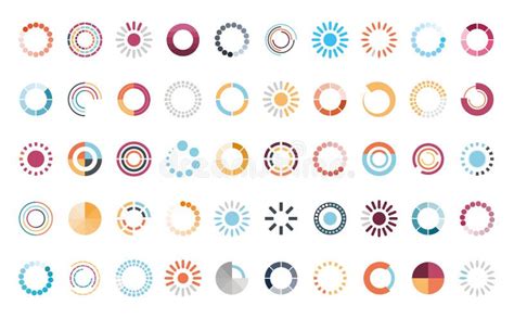 loading circles flat style icon set vector design stock vector