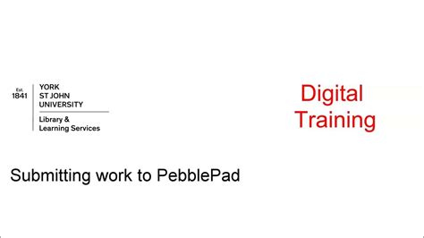 Submitting To Pebblepad Youtube