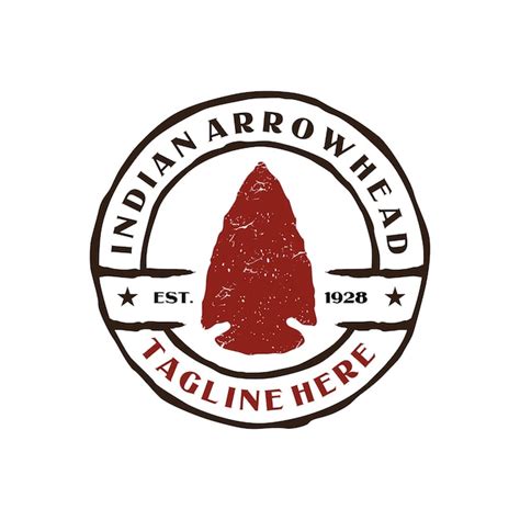 Premium Vector Vintage Emblem Indian Arrowhead Logo