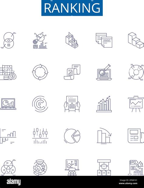 Ranking Line Icons Signs Set Design Collection Of Ranking Rank Place Position Order Score