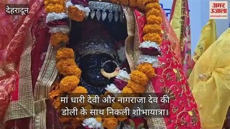 Video Maa Dhari Devi And Nagraja Dev Shobha Yatra Started In Dehradun Devotees Danced Amar