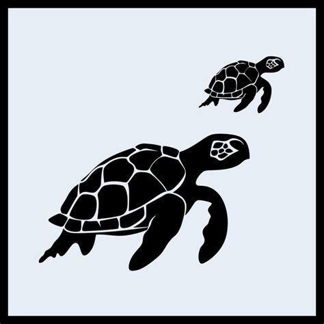 Premium Vector Underwater Turtles Silhouette Vector Illustration Clip Art