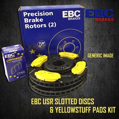 New Ebc 308mm Front Usr Slotted Brake Discs And Yellowstuff Pads Kit