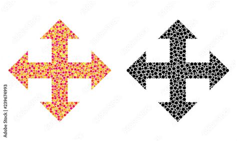 Dot Expand Mosaic Icons Vector Expand Pictograms In Colorful And Black