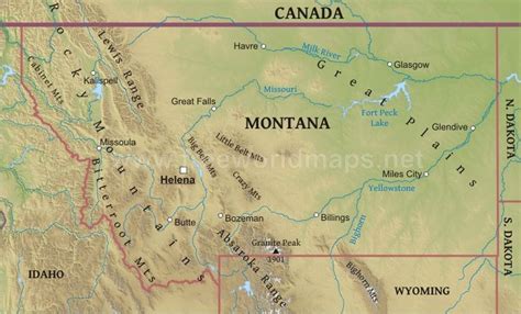 Bitterroot Mountains Map