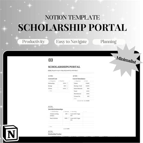 Notion Scholarship Portal Etsy