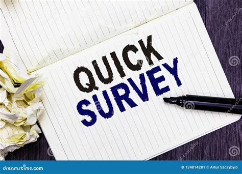 Conceptual Hand Writing Showing Quick Survey Business Photo Text Conduct Fast Check On