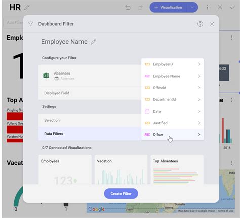 Dashboard Filters And Their Properties Infragistics Reveal™ Help