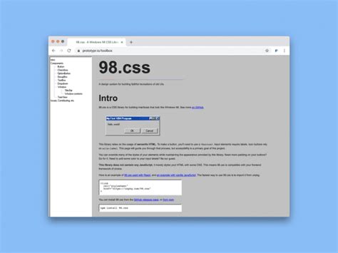 98 Css Windows 98 Css Library Toolbox Prototypr Toolbox