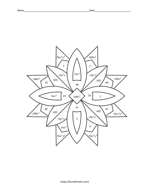 The Binomial Theorem Color By Number Worksheets Library