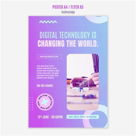 Free Psd Gradient Technology Template Design