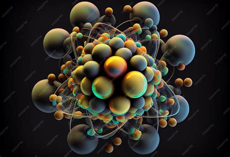 Premium Ai Image The Structure Of The Atom On Dark Background Ai