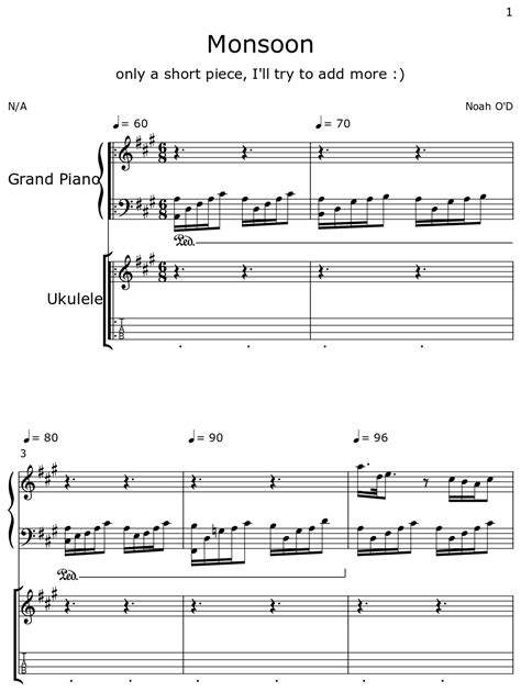 Monsoon Sheet Music For Piano Ukulele
