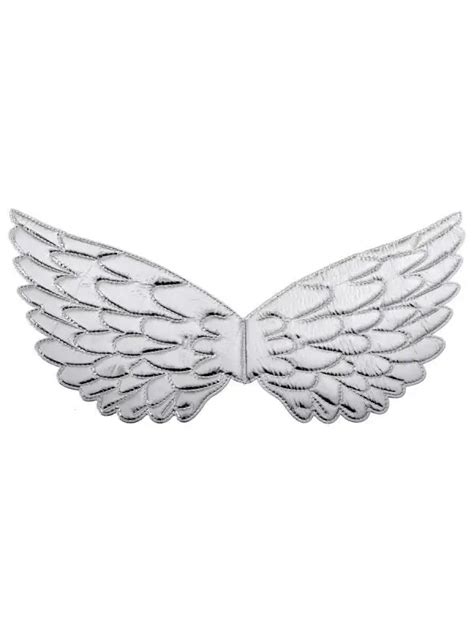 Padded Metallic Silver Angel Costume Wings Peci Australia Pty Ltd