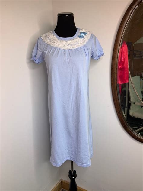 1960s Lingerie Vintage 60s Nightgown Blue Nightie… Gem