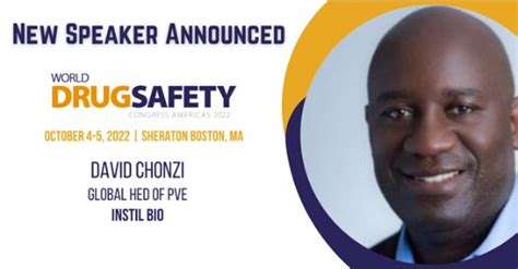 New Speaker Announced T David Chonzi Global Head Of Pve At Instil Bio Is Joining The World