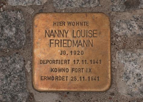 Nanny Louise Friedmann Stolpersteine In Berlin
