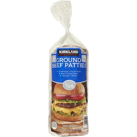 Kirkland Signature Ground Beef Patties 13 Lb Patty 18 Count Costco