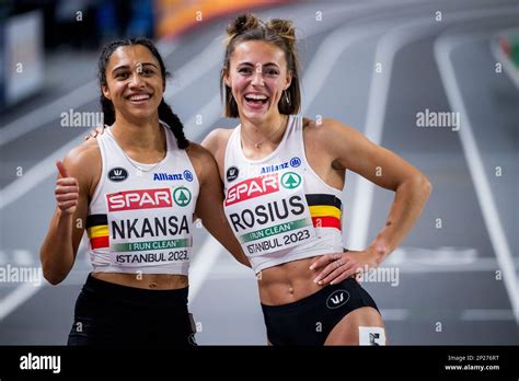 Belgian Rani Rosius And Belgian Delphine Nkansa Celebrate After The