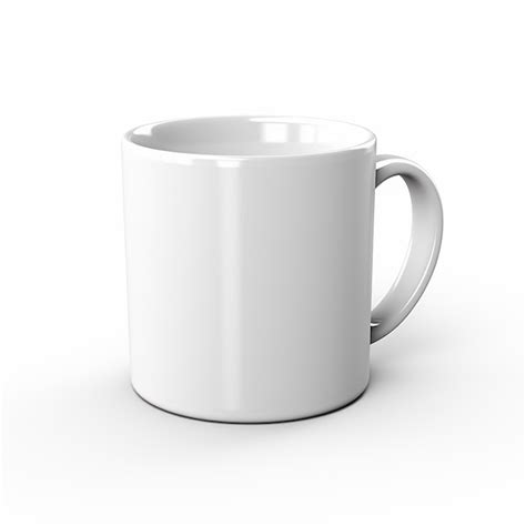 White Cup Isolated On White Premium Photo