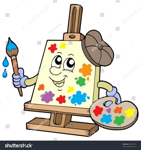 Cartoon Canvas Artist Vector Illustration Stock Vector Royalty Free