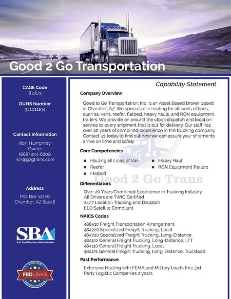 Good To Go Transportation Inc