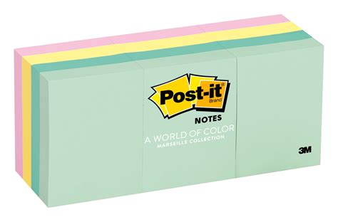 Post It Notes 1 38 X 1 78 Marseille Collection 12 Padspack
