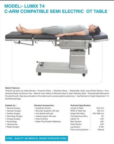 Orthopedic Fully Electric Medfox T4 Semi Automatic Ot Table At ₹ 120200