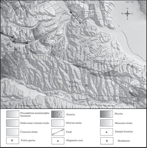 Schematic Geologic Map Showing Major Lithotectonic Units Of The Menyuan