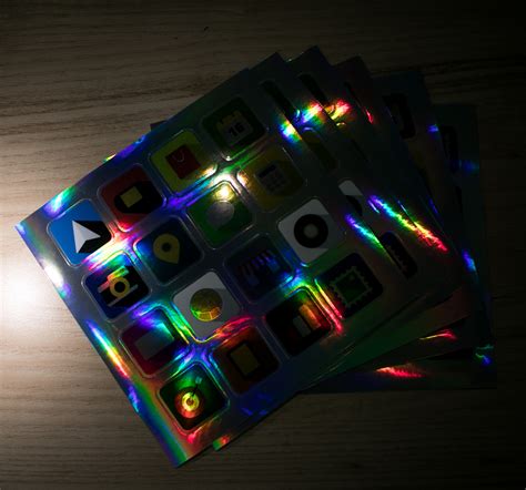 Custom Holographic Stickers Full Color With White Ink Any Size