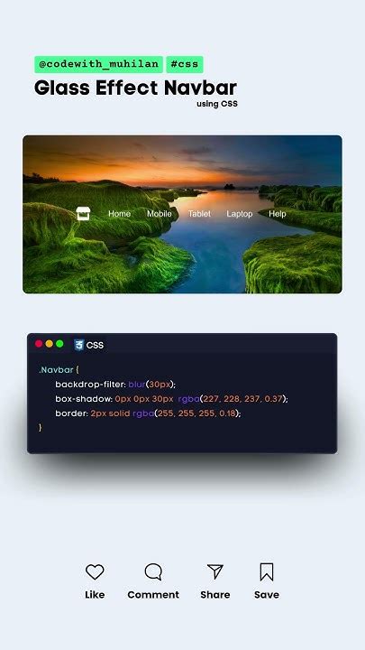 glass effect navbar codewith muhilan css coding animation youtube