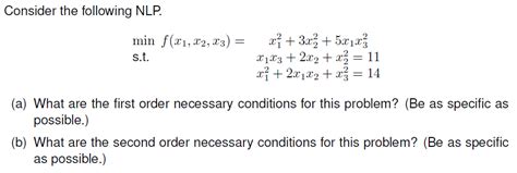solved consider the following nlp min f x1 x2 x3 s t