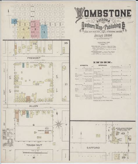 Tombstone Arizona 1886 Old Map Arizona Fire Insurance Index Old Maps