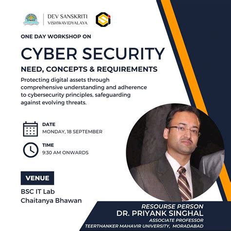 Dr Priyank Singhal On Linkedin Haridwar Cybersecurity Workshop