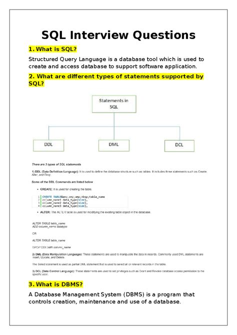 Sql Interview Preparation Key Concepts And Questions Guide Studocu