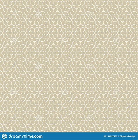 Vector Abstract Geometric Seamless Pattern Golden Texture Subtle Floral Grid Stock Vector