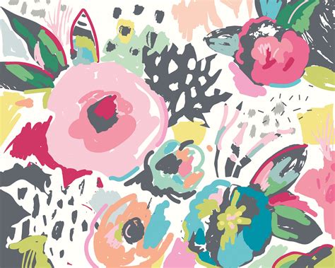 Abstract Floral Raspberry Pink Origin Murals