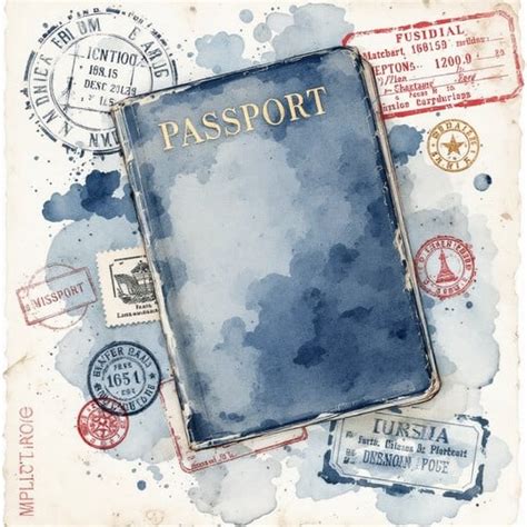 Free Vintage Passport Art Image Watercolor Passport Vintage Download At Stockcake