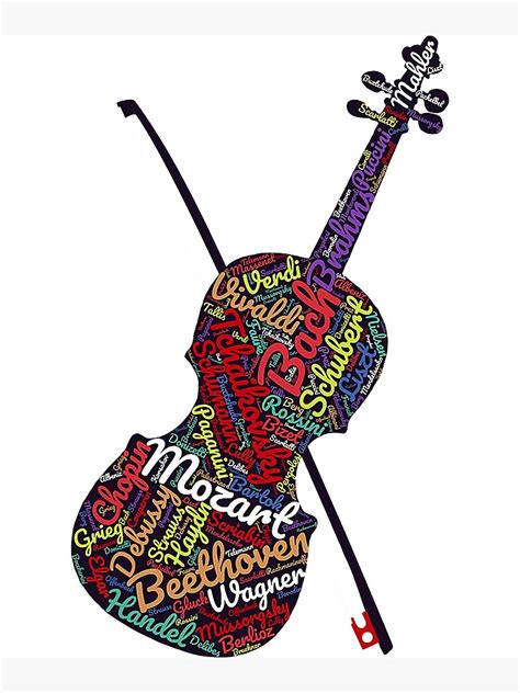 Classical Music Composers Violin Word Art Poster For Sale By