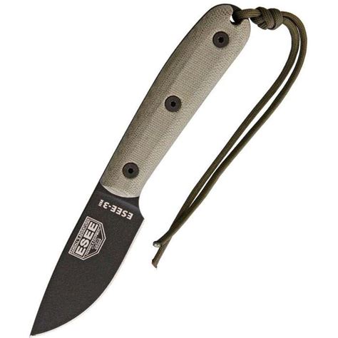 Esee Model 3 Knife Es3hm Green Canvas Micarta