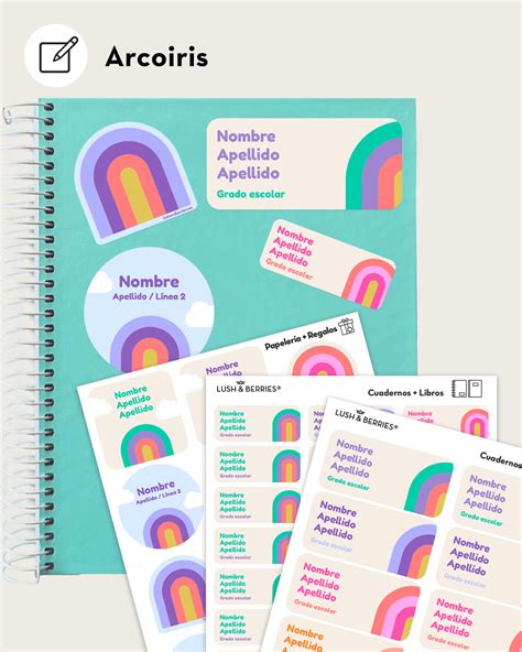 Etiquetas Para Cuadernos Y Libros Lush And Berries Mx