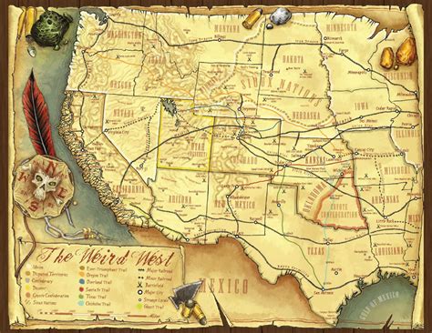 Deadlands Rpg Map Of The Weird West