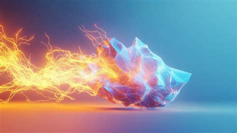 Waveform Low Poly Style Oscillating Electric Current Stock Illustration