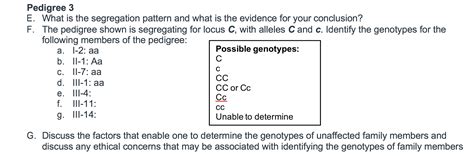 Solved Pedigree 3 1 What Is The Segregation Pattern And