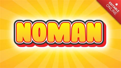 Noman 3d 2024 Yellow Text Effect Generator