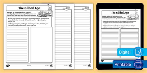 Gilded Age Reflection Writing For 6th 8th Grade