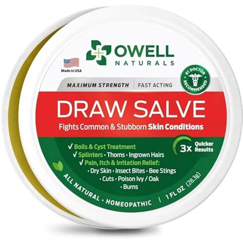Owell Naturals Drawing Salve Ointment 1oz Ingrown Hair Treatment Boil