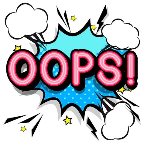 Oops Retro Lettering With Shadows Halftone Pattern On Retro Poster Background Vector Bright