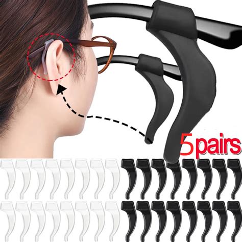 5 Pair Eyeglasses Retainers Glasses Temple Holders Silicone Anti Slip Protectors Put Ear Grip