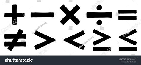 Basic Math Symbols Black Color Stock Vector Royalty Free 2275703945